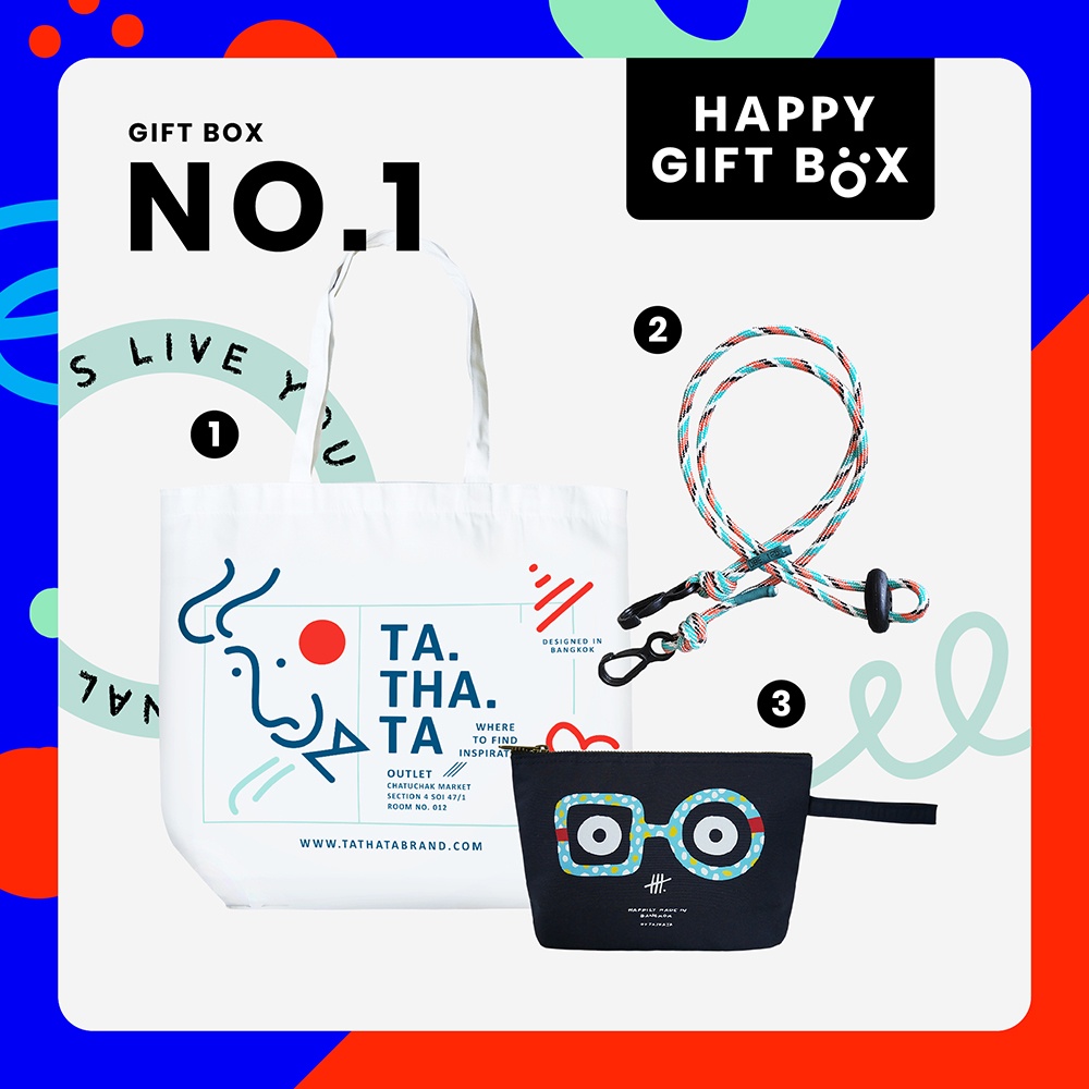 TA.THA.TA Gift set no.1 เซทของขวัญ กระเป๋า pouch shopping bag สายคล้อง ...