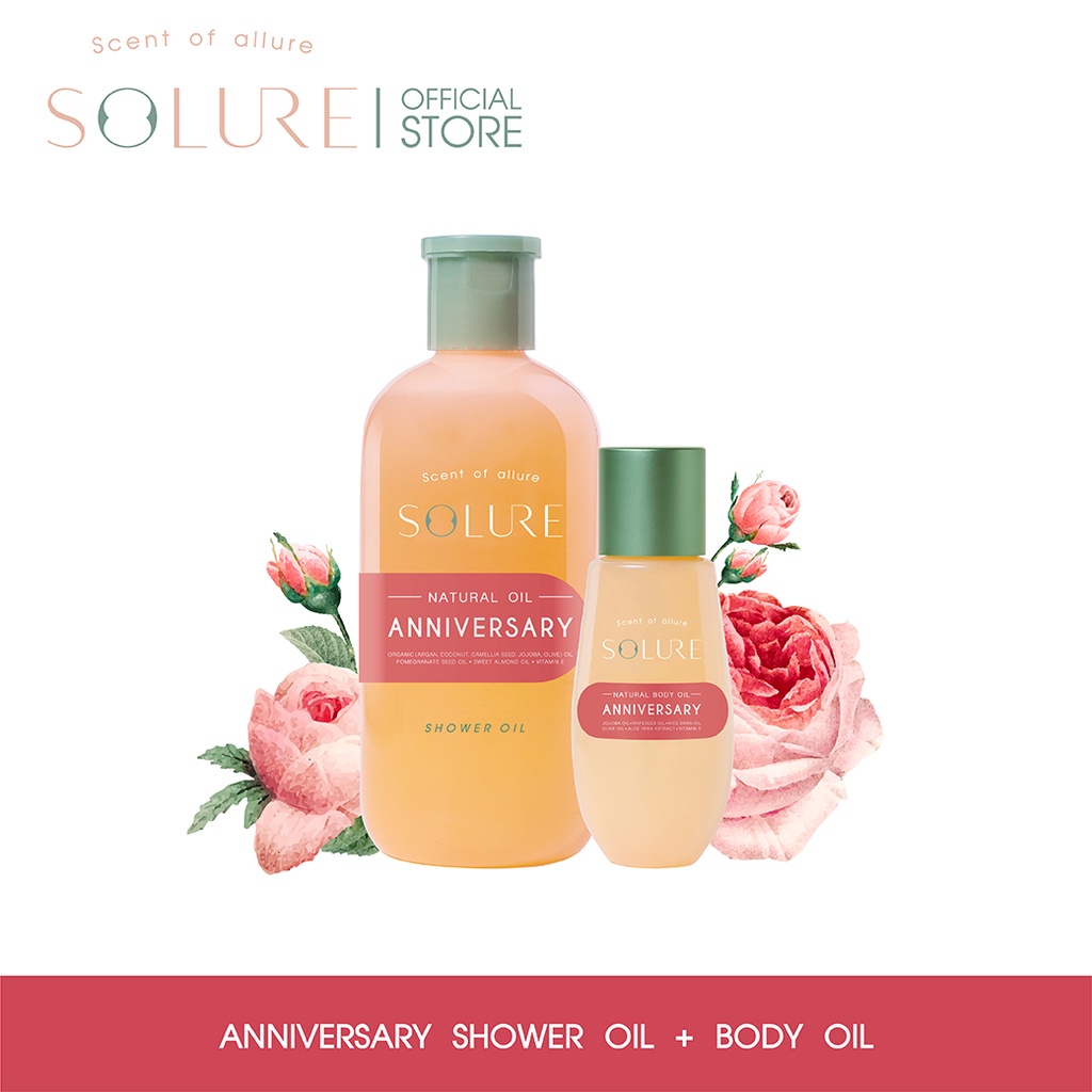 SOLURE ANNIVERSARY SHOWER OIL 285 ml. 1 PCS. + SOLURE ANNIVERSARY OIL ...