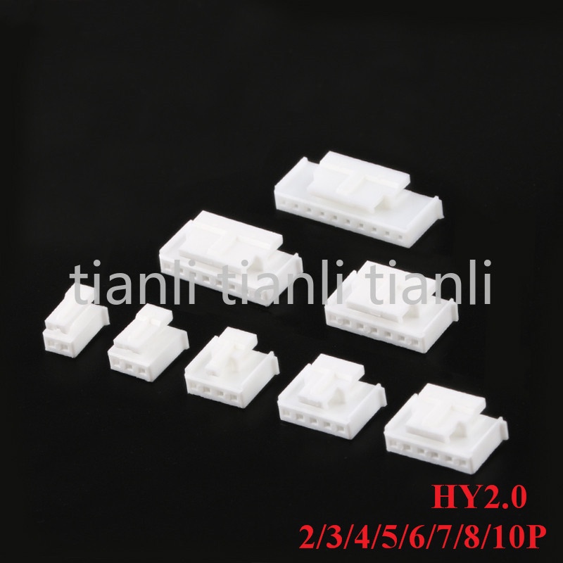 อุปกรณ์เชื่อมต่อพลาสติก HY2.0 2.0 มม. พร้อมหัวเข็มขัดล็อค 2P 3P 4P 5P 6P 7P 8P 10P 100 ชิ้น ...