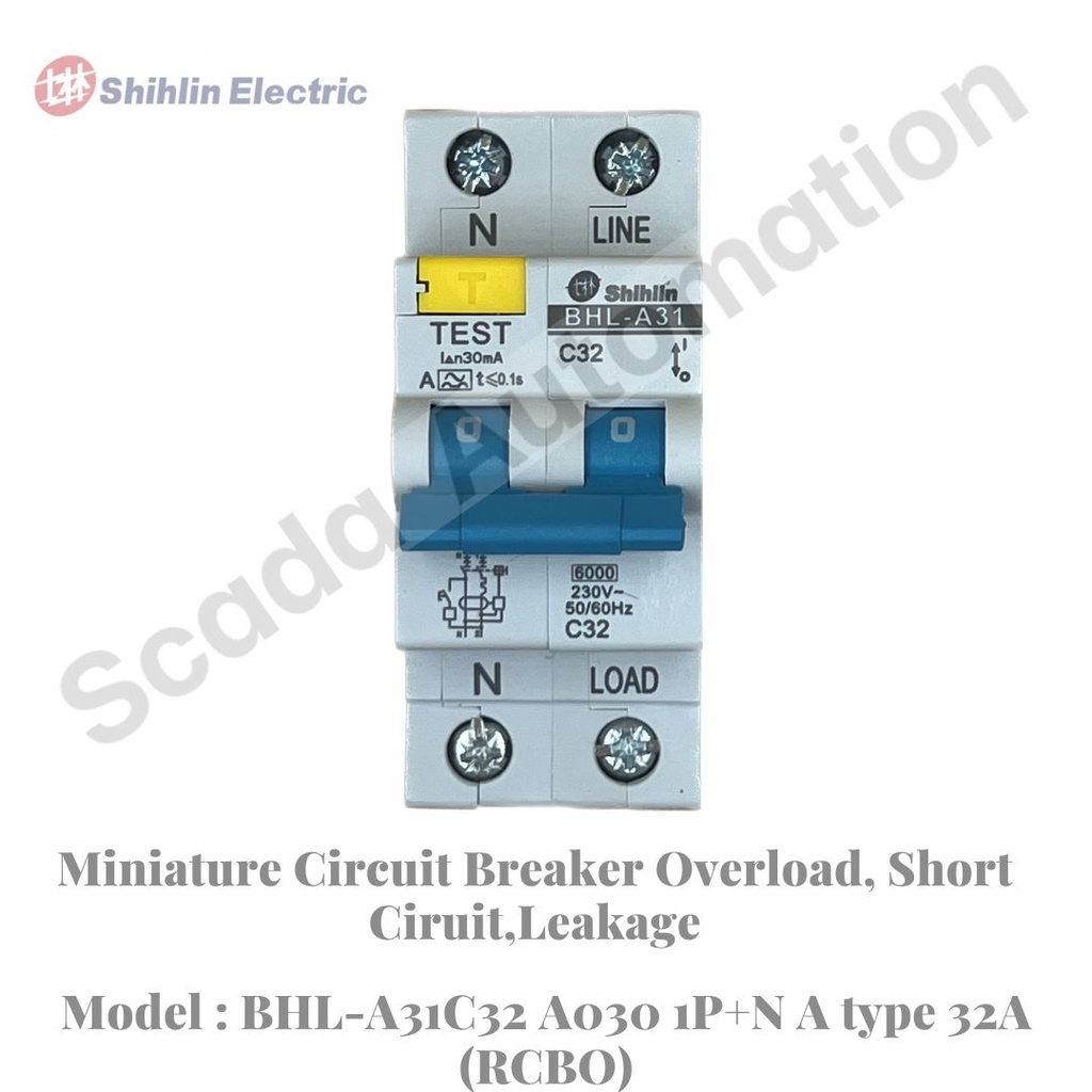 BHL-A31C32A030 1P+N A 1P+N A TYPE 32A (RCBO) | Shopee Thailand