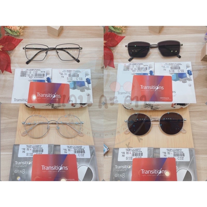 ตัดเลนส์ เลนส์ Essilor Sapphire Blue UV Capture HR Crizal Easy Pro ...