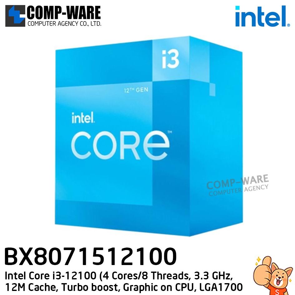 CPU BX8071512100 Intel Core i3-12100 (4 Cores/8 Threads, 3.3 GHz, 12M ...
