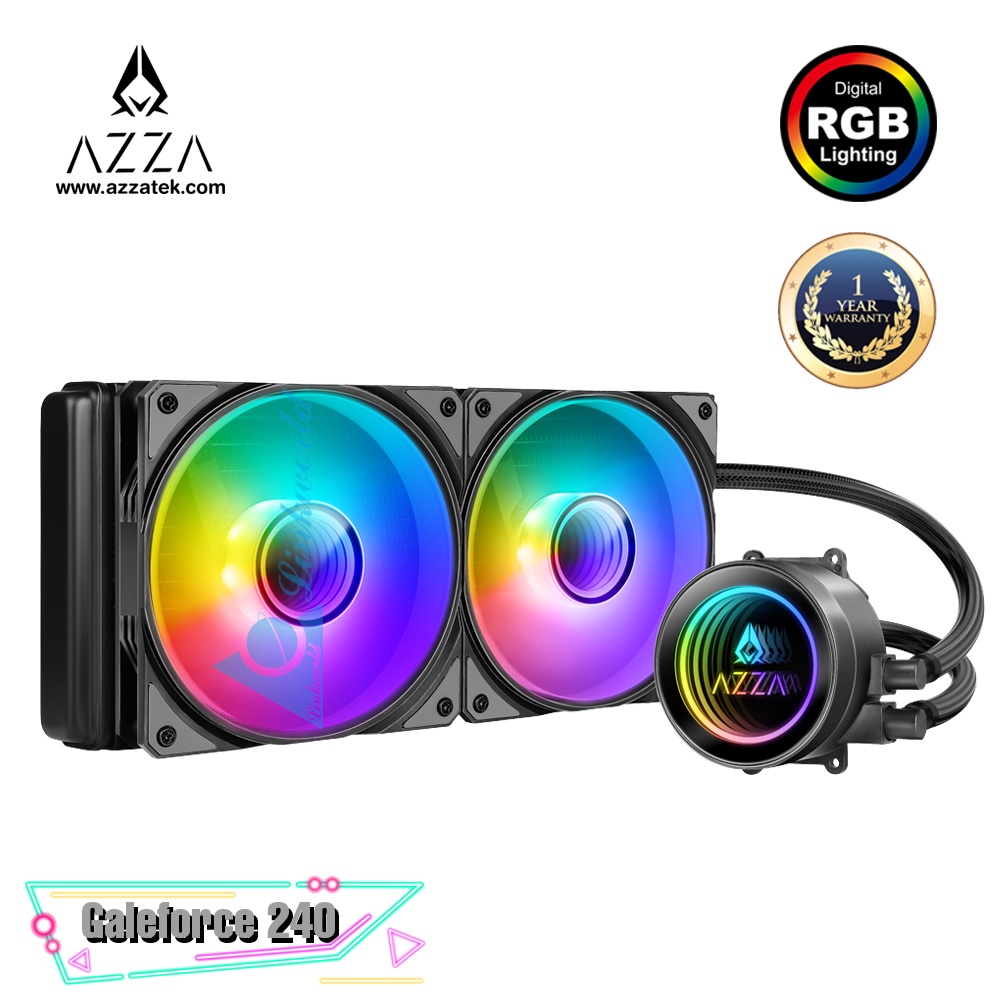 AZZA GALEFORCE ARGB CPU Liquid Cooler LCAZ-240C-ARGB | Shopee Thailand