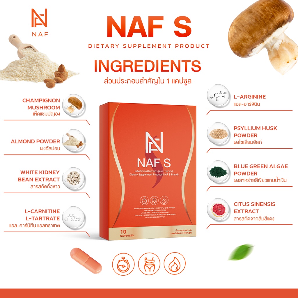 NAF S สูตรใหม่ 6 กล่อง พิเศษแถมฟรี ดีท็อกซ์ 12 ซอง วิตามินคุมหิว สูตรใ ...