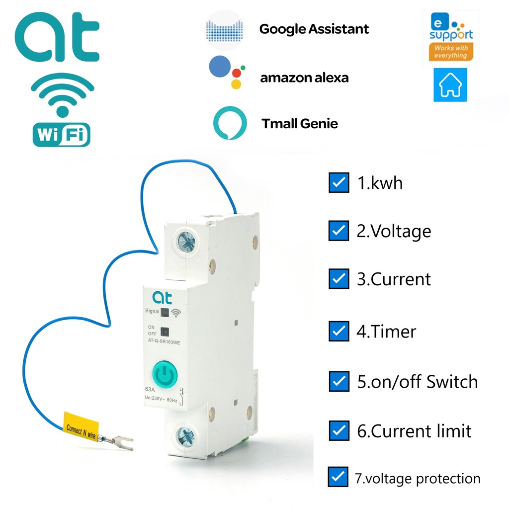 WIFI Circuit Breaker 63A Din Rail Smart Switch Remote Control by ...