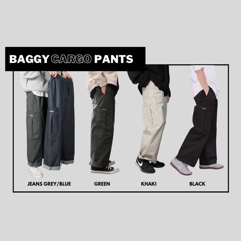 Cargo pants กางเกงคาร์โก้ทรงกระบอกใหญ่ | Shopee Thailand