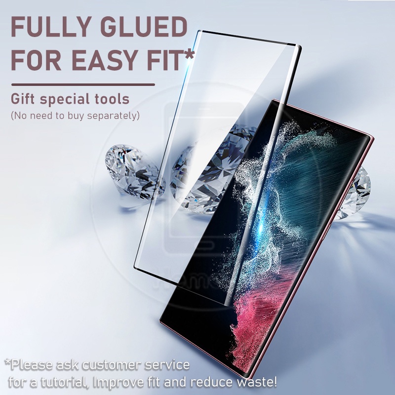 Samsung Galaxy S22 Ultra S22Ultra【Fingerprint Unlock】Full Glue Coverage ...