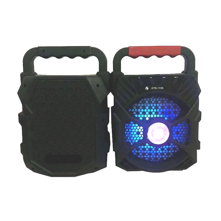 ลำโพงบลูทูธ บลูทูธไร้สาย รุ่น KTS-1106 ตัวเล็กเสียงดี ฟรีไมค์คาราโอเกะ มีหูหิ้วพกพาง่าย(คละสี ...