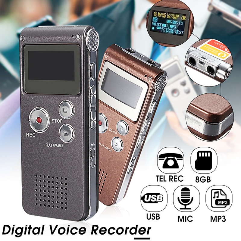 จัดส่งได้ทันที????เครื่องอัดเสียง และเล่น MP3 Voice Recorder ขนาด 8GB ...