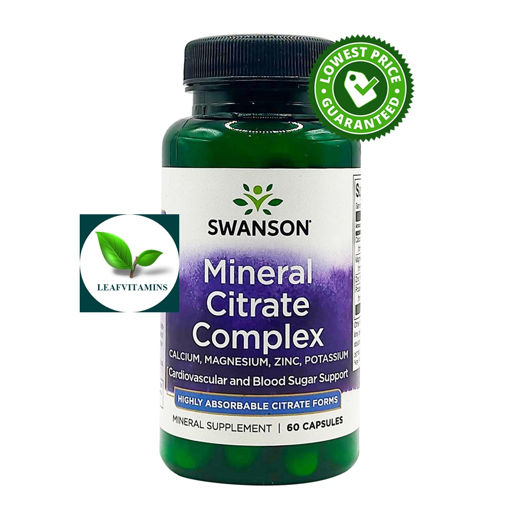 Swanson Ultra Mineral Citrate Complex - [ Calcium, Magnesium, Zinc ...