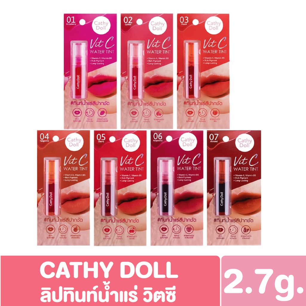 เคที่ดอลล์ ลิปวิตซี Cathy Doll Vit C Water Tint ทินท์น้ำแร่ ทินท์ ทิ้นท์ ลิปวิทซี ลิปน้ำแร่ Vit ...
