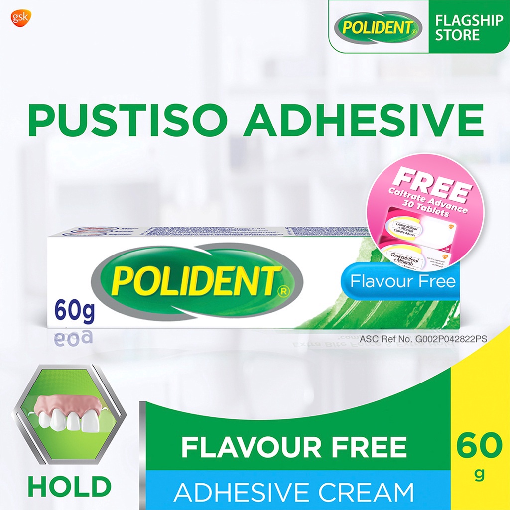 Polident Flavour Free Denture (Pustiso) Glue Adhesive Cream 60g ...