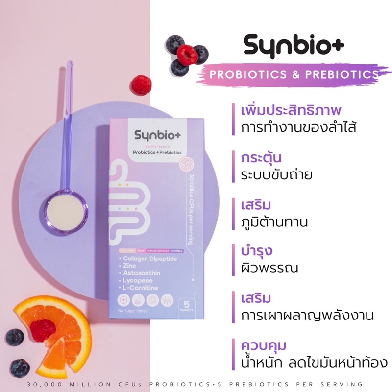 ฟรี แก้วเชค Synbio ซินไบโอติก ส่งฟรี ปรับสมดุลลำไส้ โพรไบโอติก พรีไบโ ...