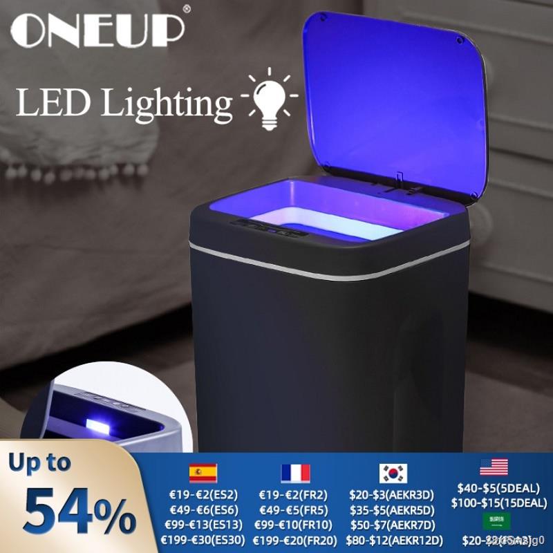 เครื่องมือทำความสะอาด ONEUP Smart Trash Can LED Infrared Sensor Recycle ...
