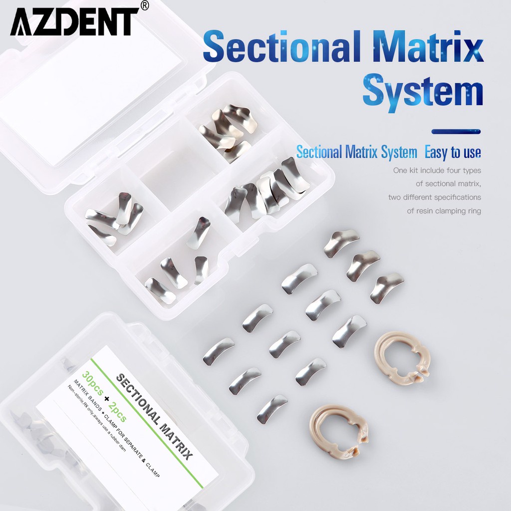 2022AZDENT Dental Sectional Contoured Metal Matrices Matrix Refill ...