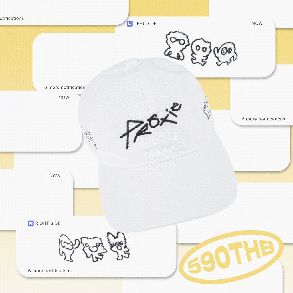 PROXIE - หมวก CAP ปักโลโก้ และปักตัว Mascot - proxie.official - ThaiPick