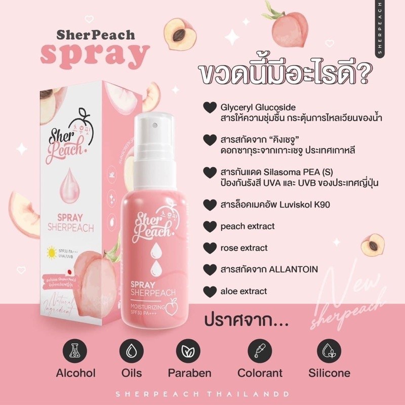 Sherpeach spray เชอพีช สเปรย์น้ำแร่ 30 ml - bestskinz - ThaiPick