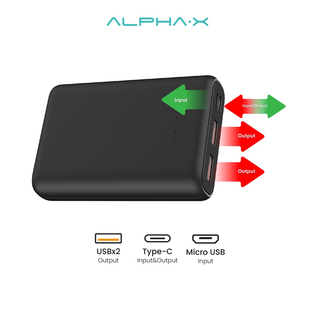 ALPHAX C10PD PowerBank 10000mAh แบตสำรอง พาวเวอร์แบงค์ชาร์จเร็ว PD20W QC 3.0 รับประกันสินค้า 1 ...