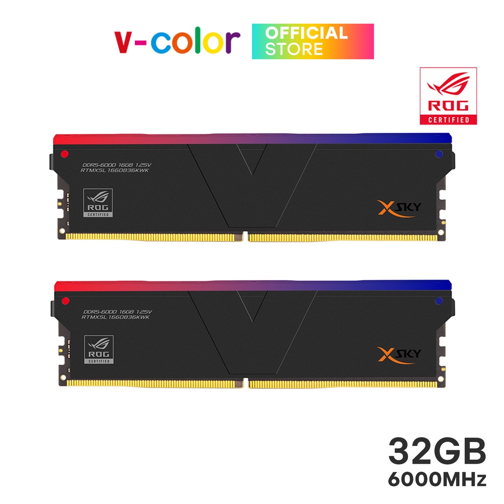 v-color RAM PC Manta XSky RGB ROG Certified 32GB (16GBx2) DDR5 Bus ...