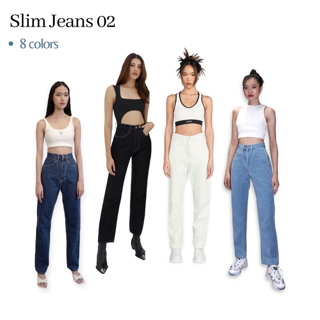 Merge Official - Slim Jeans 02 4 Colors (พร้อมส่ง) | Shopee Thailand