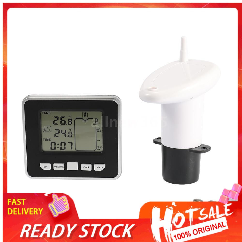 new365 Ultrasonic Water Tank Liquid Depth Level Meter Sensor with LCD ...