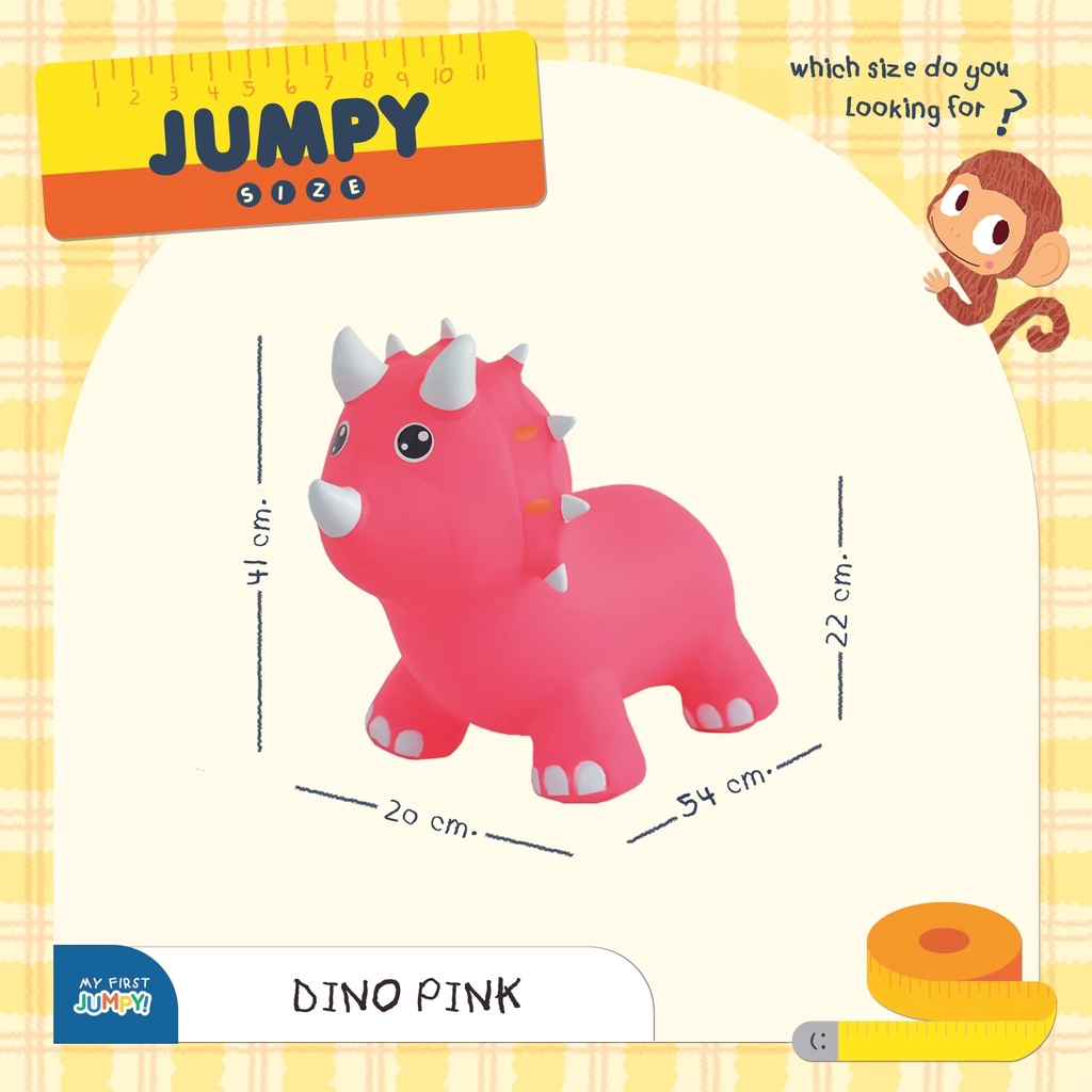 JUMPY Peekaboo จั้มปี้ ตุ๊กตาเด้งดึ๋ง - Pink Triceratops Dinosaur ...