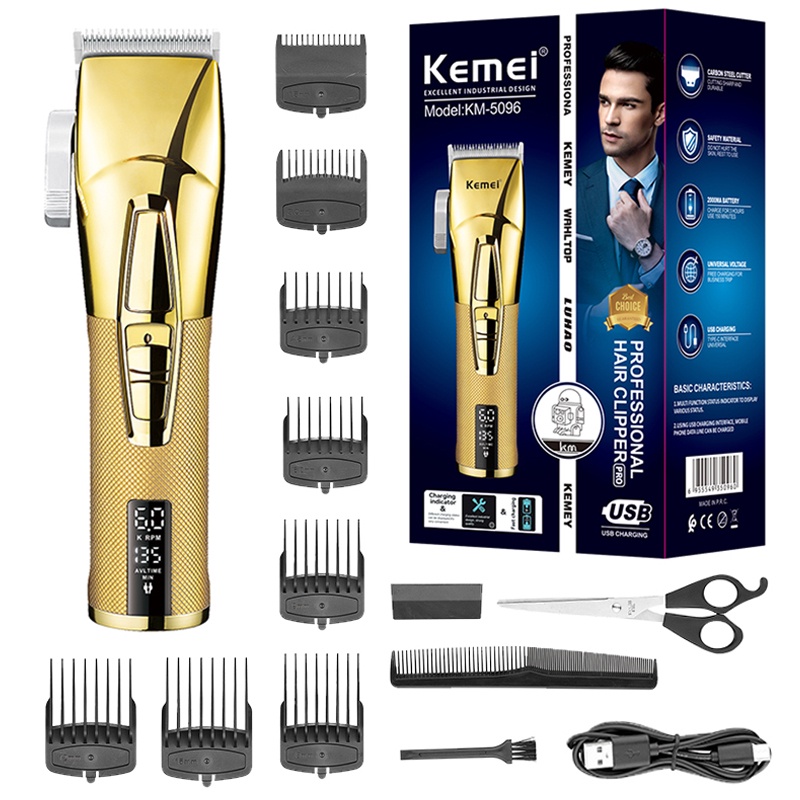 AKemei 5096 professional 2-speed motor hair clipper for men adjustable electric hair trimmer ...