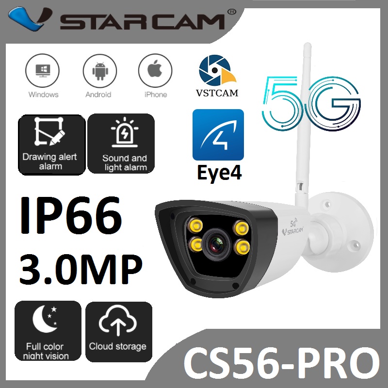 Vstarcam CS56-PRO ( รองรับ WiFi 5G ) ความละเอียด 3MP กล้องวงจรปิดไร้สาย ...