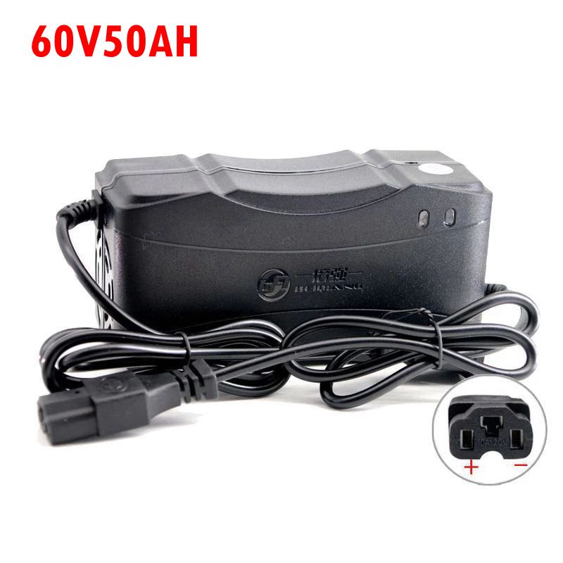 Smart Charger 60V 50AH DC 60V-74V 6A For AGM Storage Lead Acid Battery E-bike Electric Scooter ...