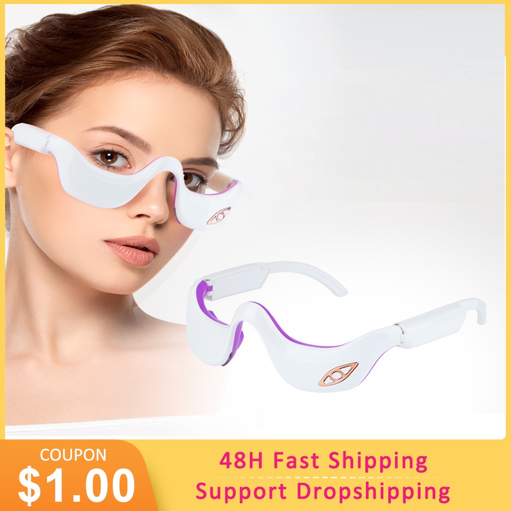 Ems Microcurrent Eye Massager Infrared Pulse Heating Therapy Acupressure High Frequency Anti