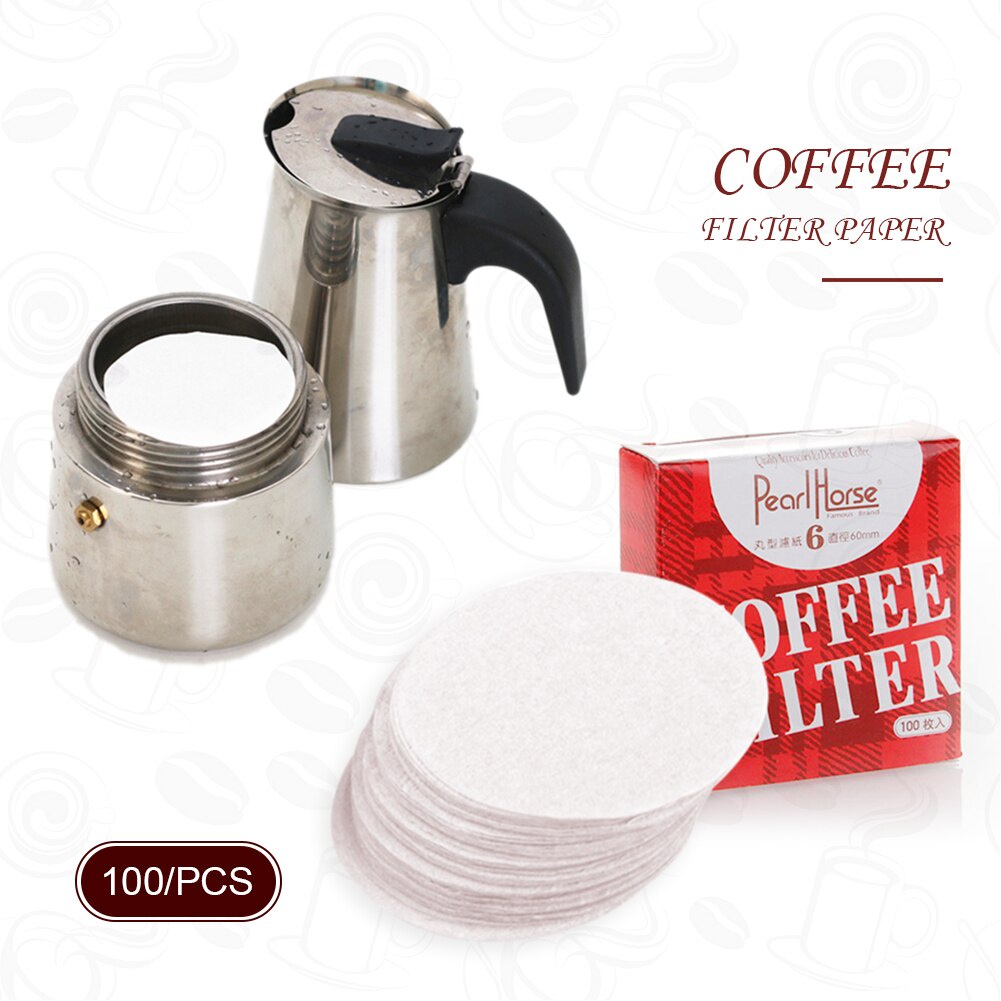 Coffee Filter สำหรับกรองเศษกาแฟสำหรับ Moka Pot 3 / 6 cup แบบวงกลม สีขาว ...