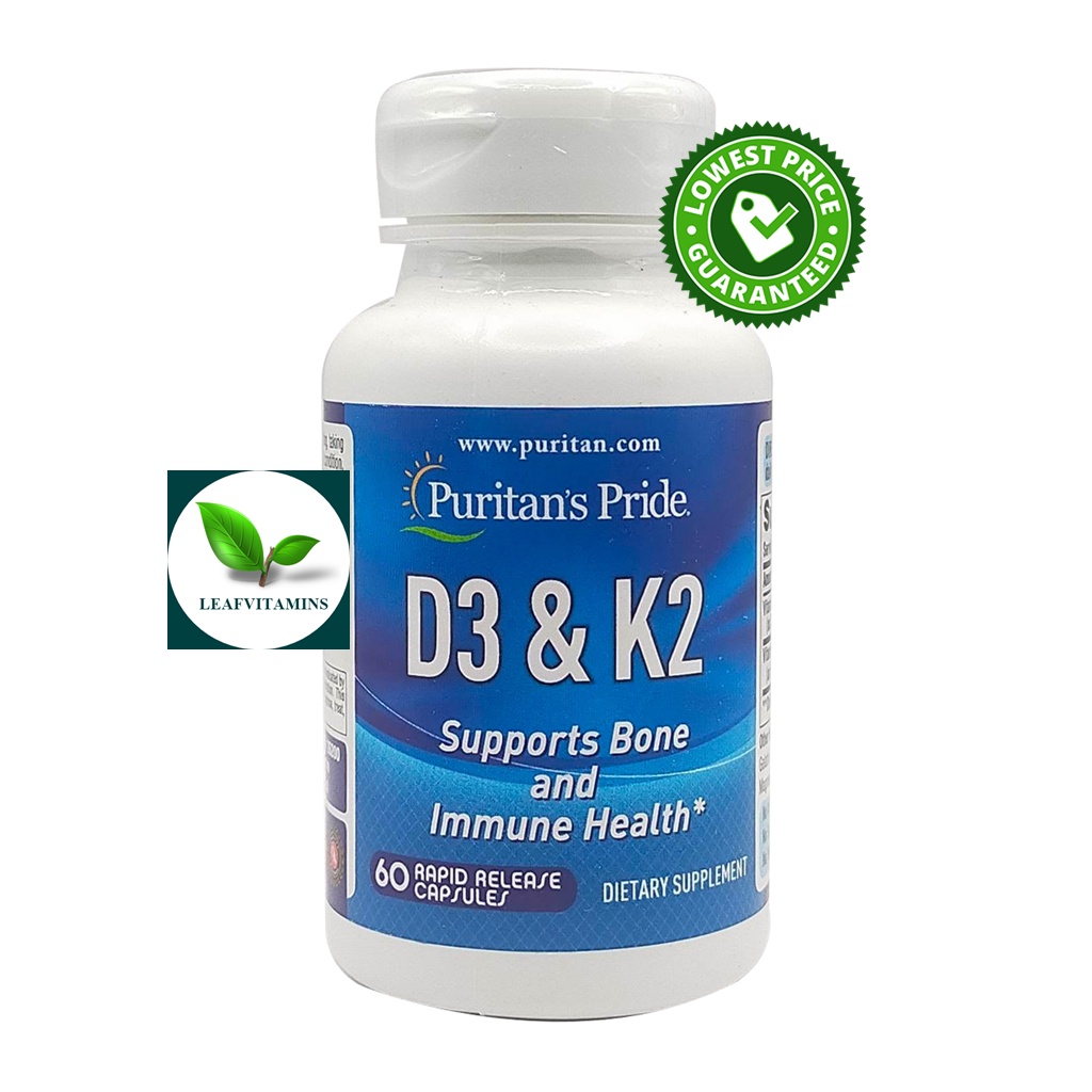 Puritan's Pride Vitamin D3 & K2 / 60 Capsules | Shopee Thailand