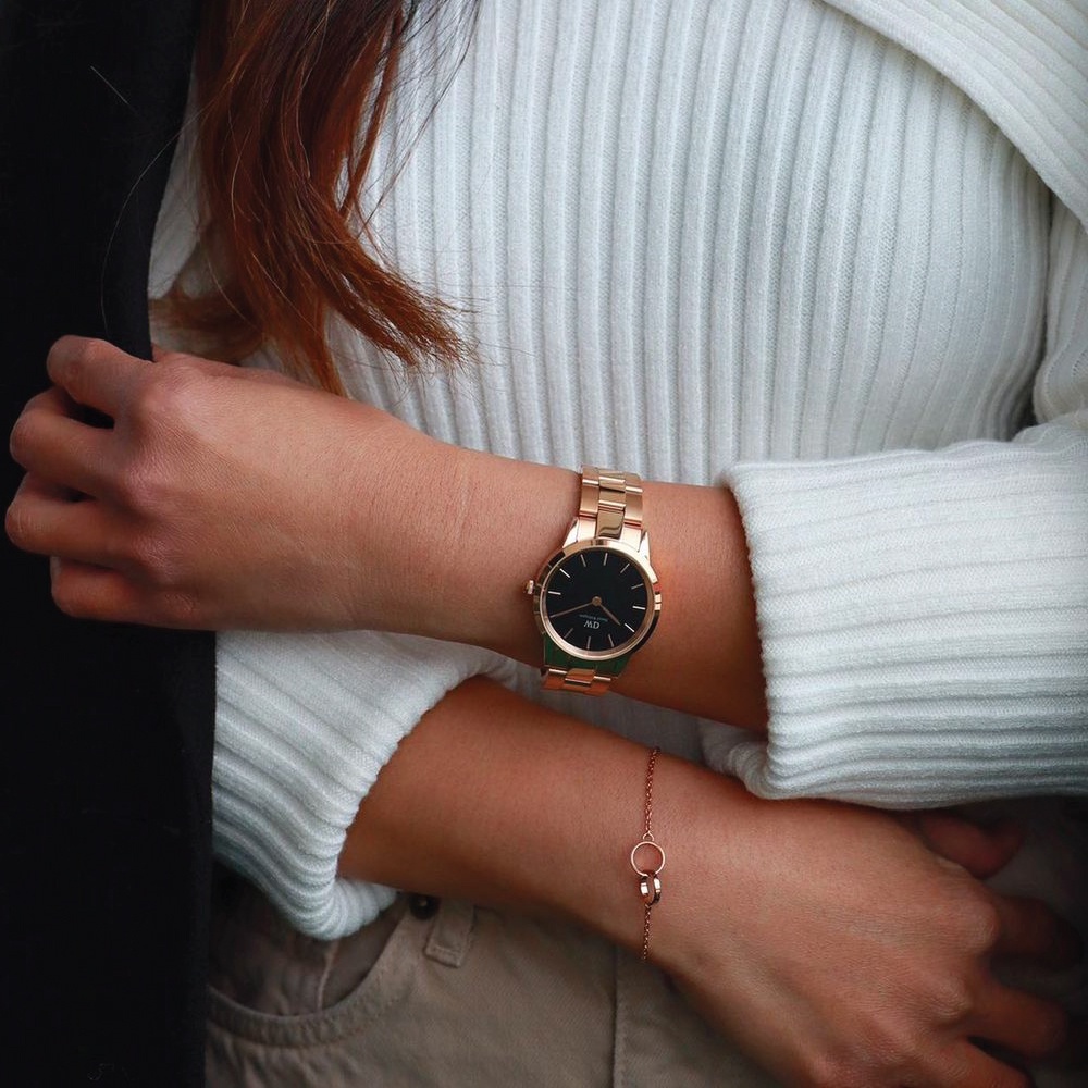 (ช้อปดีมีคืน) Daniel Wellington นาฬิกาข้อมือ Iconic Link RG Black 32มม สีโรสโกลด์ - dw_thailand ...