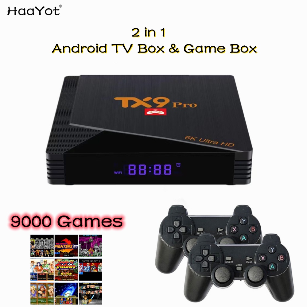 2022 Retro Game Console & Android Smart Tv Box 2 In 1 19000 Games Box ...