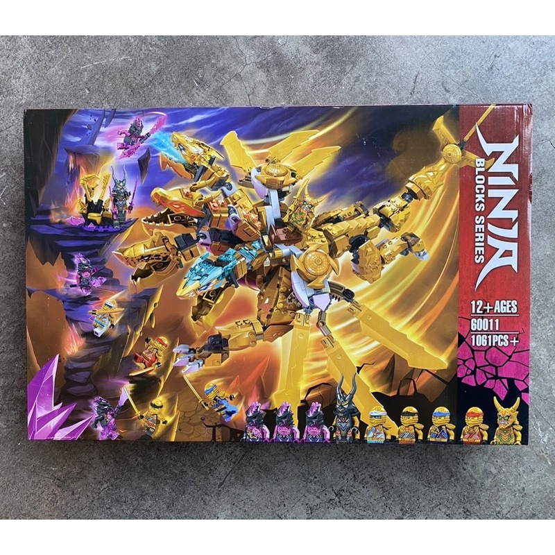 Ninjago Series Lloyds Golden Ultra Dragon Building Block Toys 1061 pcs ...