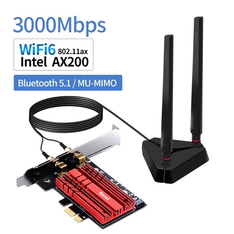 3000mbps Wireless Wifi 6 Intel Ax200 Pcie Adapter Bluetooth 5.1 Network ...