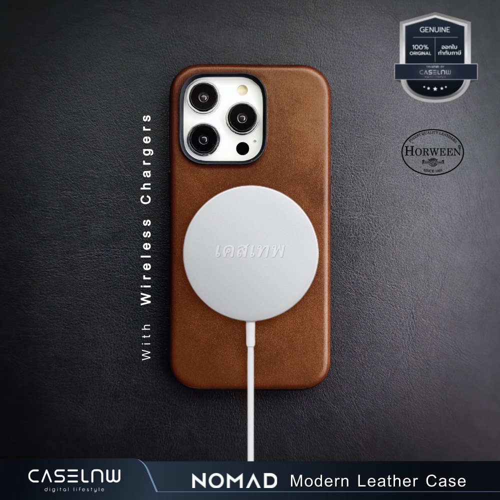 iPhone 14 Pro เคส NOMAD Modern Leather Case รองรับการชาร์จไร้สาย เคสสำหรับ iPhone 14 Pro ...