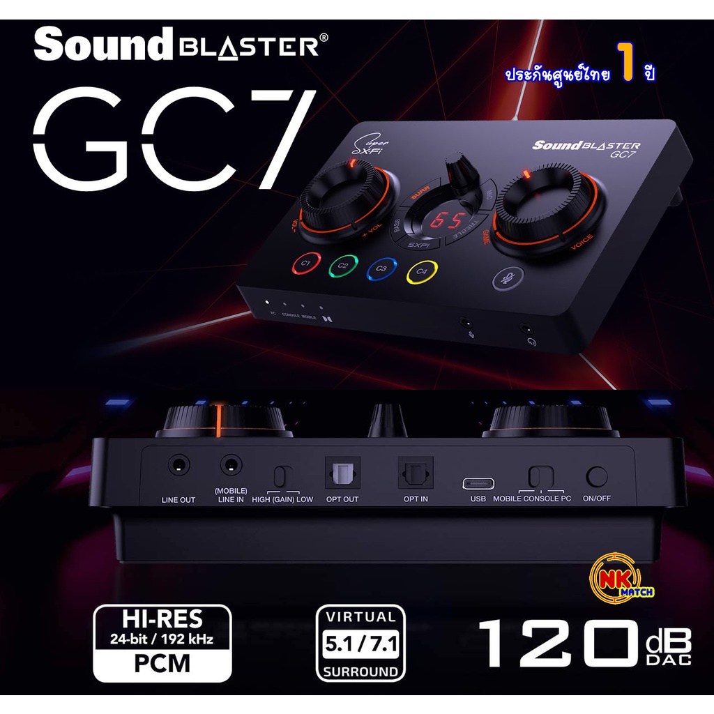 CREATIVE Sound Blaster GC7 Game Streaming USB DAC and Amp with Super X ...