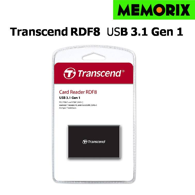 Transcend Card Reader RDF8 USB 3.1 Gen 1 (Black) | Shopee Thailand