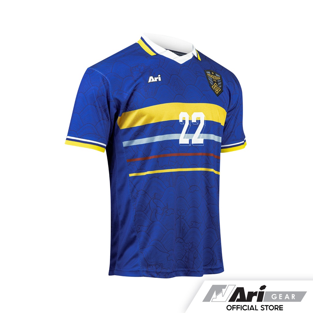 ARI X INDIGOSKIN JERSEY - BLUEYELLOWWHITE เสื้ออาริ อินดิโก้สกิน สีน้ำเงิน - arigear_official ...