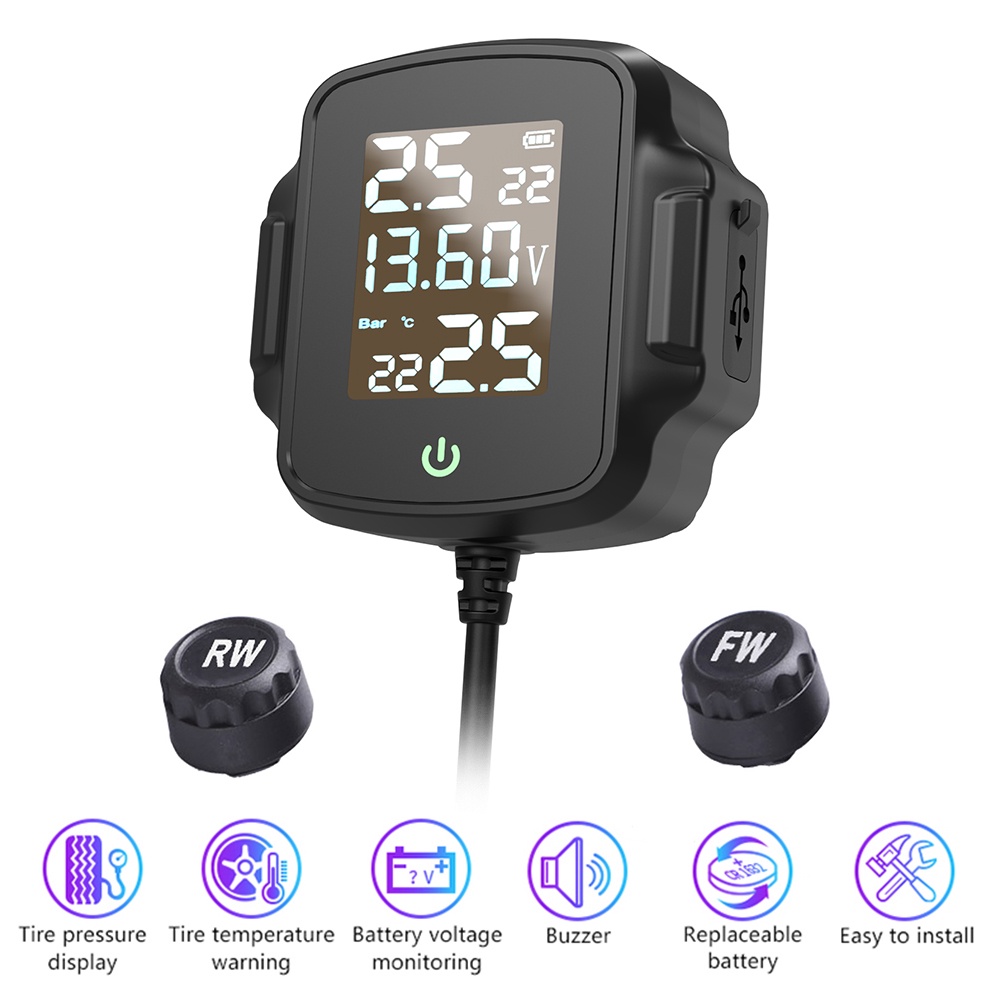 AMotorcycle TPMS Motorbike Tire Pressure Monitoring System Tyre ...