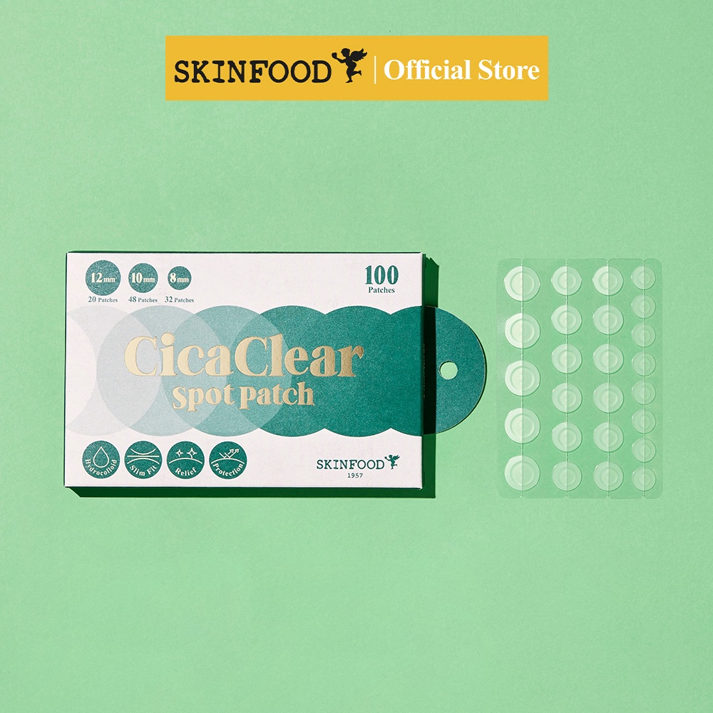 SKINFOOD Cica Clear Spot Patch (total 100 patches) 10g Natural Cover ...