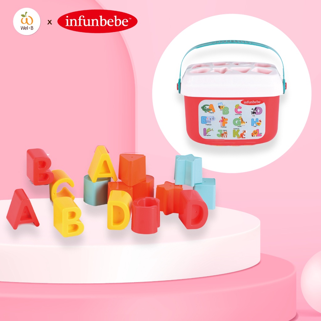 Wel-B x Infunbebe Shape sorter bucket (ถังเรียงรูปร่าง) - ของเล่น ของ ...