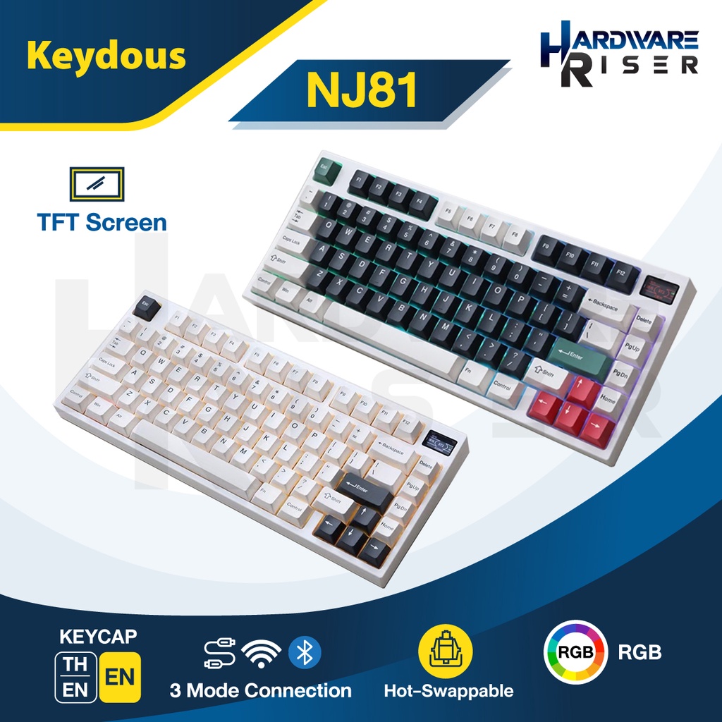 Keydous NJ81 with TFT Screen - คีย์บอร์ดไร้สาย Wireless Mechanical ...