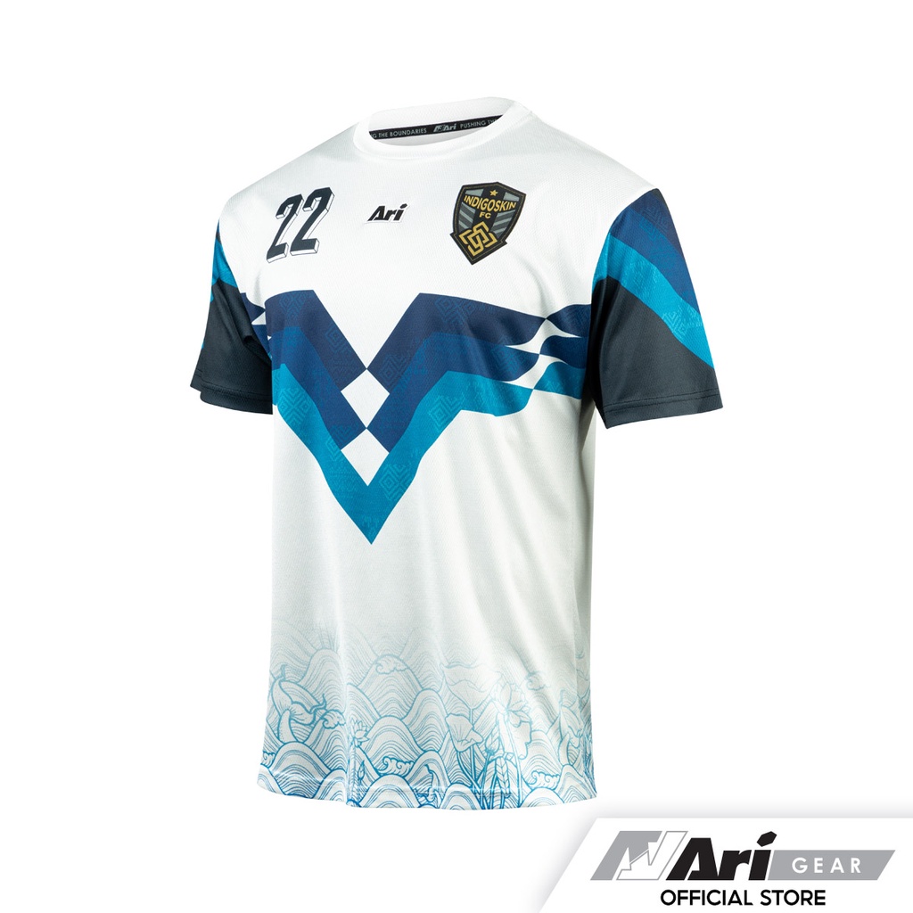 ARI X INDIGOSKIN JERSEY - WHITEBLUEBLACK เสื้ออาริ อินดิโก้สกิน สีขาว ...