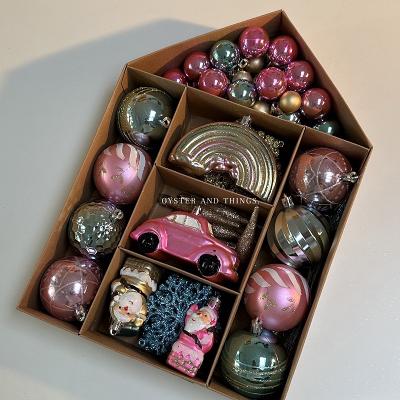 เซตลูกบอลประดับต้นคริสต์มาส 72 ชิ้น Christmas ornament 72 pcs. box set ...