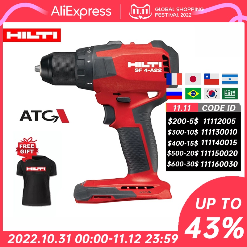HILTI SF 4-A22 Cordless Drill Driver For Woodworking Lithium-ion 2 Speed Hand Electric ...