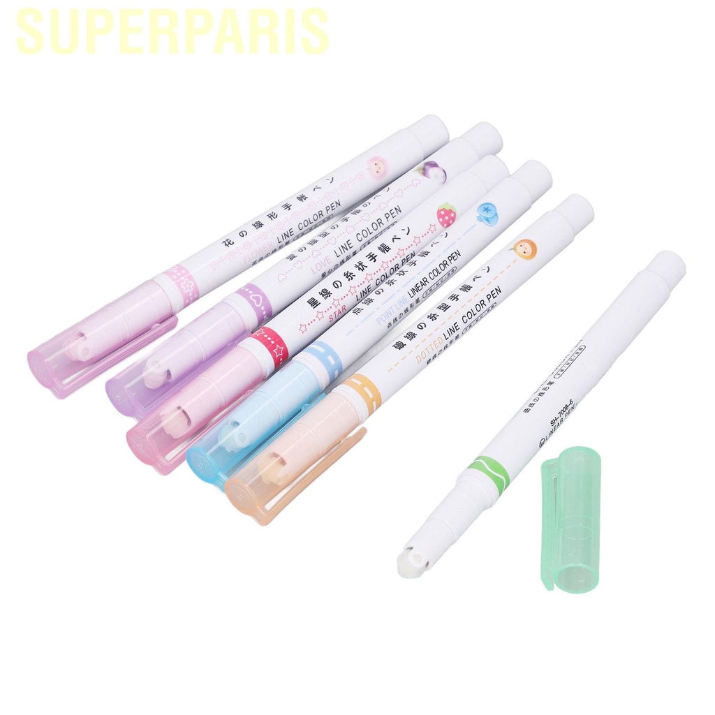 Superparis Outline Markers 6 Colors Different Curves Shapes Smoothing ...