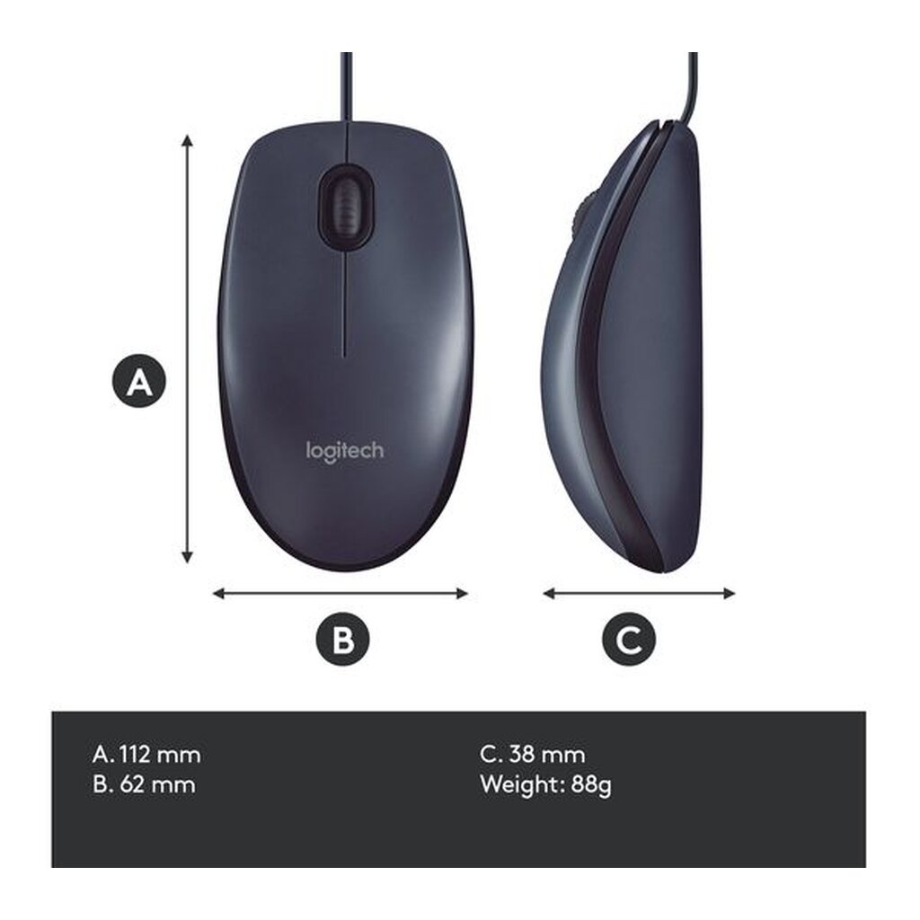 LOGITECH MOUSE (เมาส์) B100 OPTICAL USB MOUSE - it_mall_ - ThaiPick