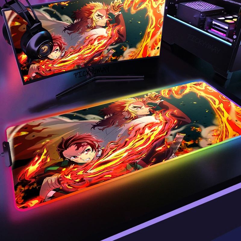 Demon Slayer RGB Mouse Pad Large Anime Mousepad Mause Computer Gamer ...